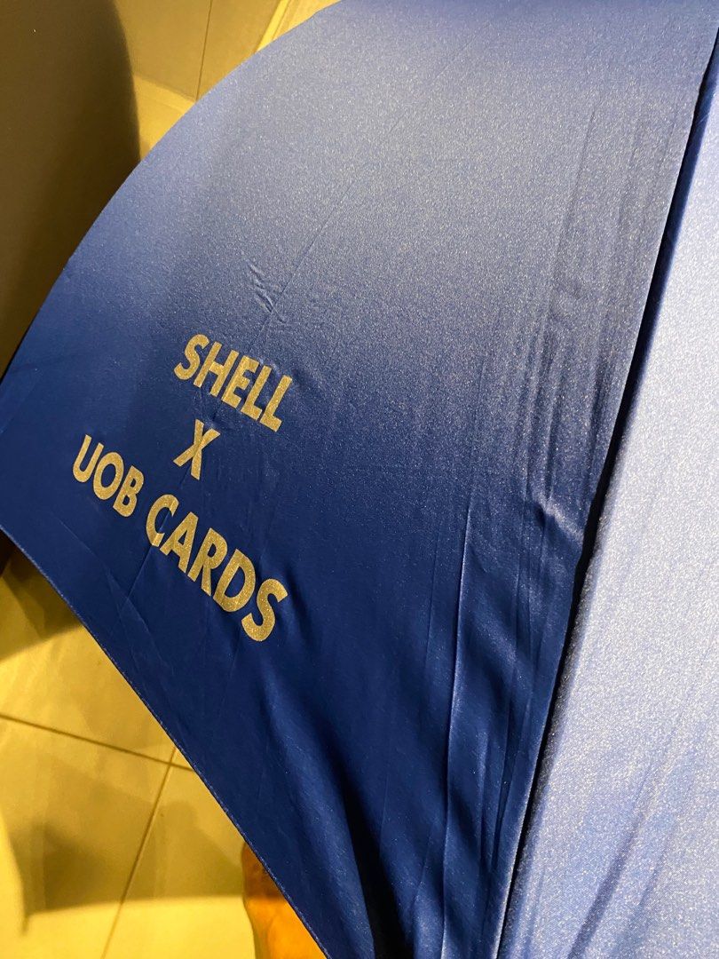 XL UV blue Umbrella (SHELL X UOB CARDS), Hobbies & Toys, Travel ...