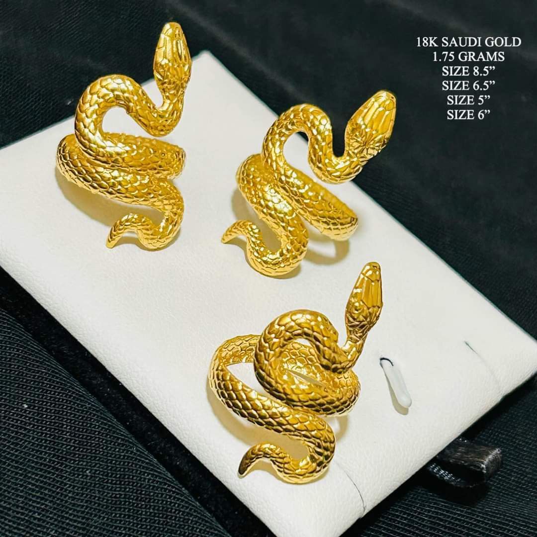 18K Saudi Gold snake ring, Women's Fashion, Jewelry & Organizers, Rings ...