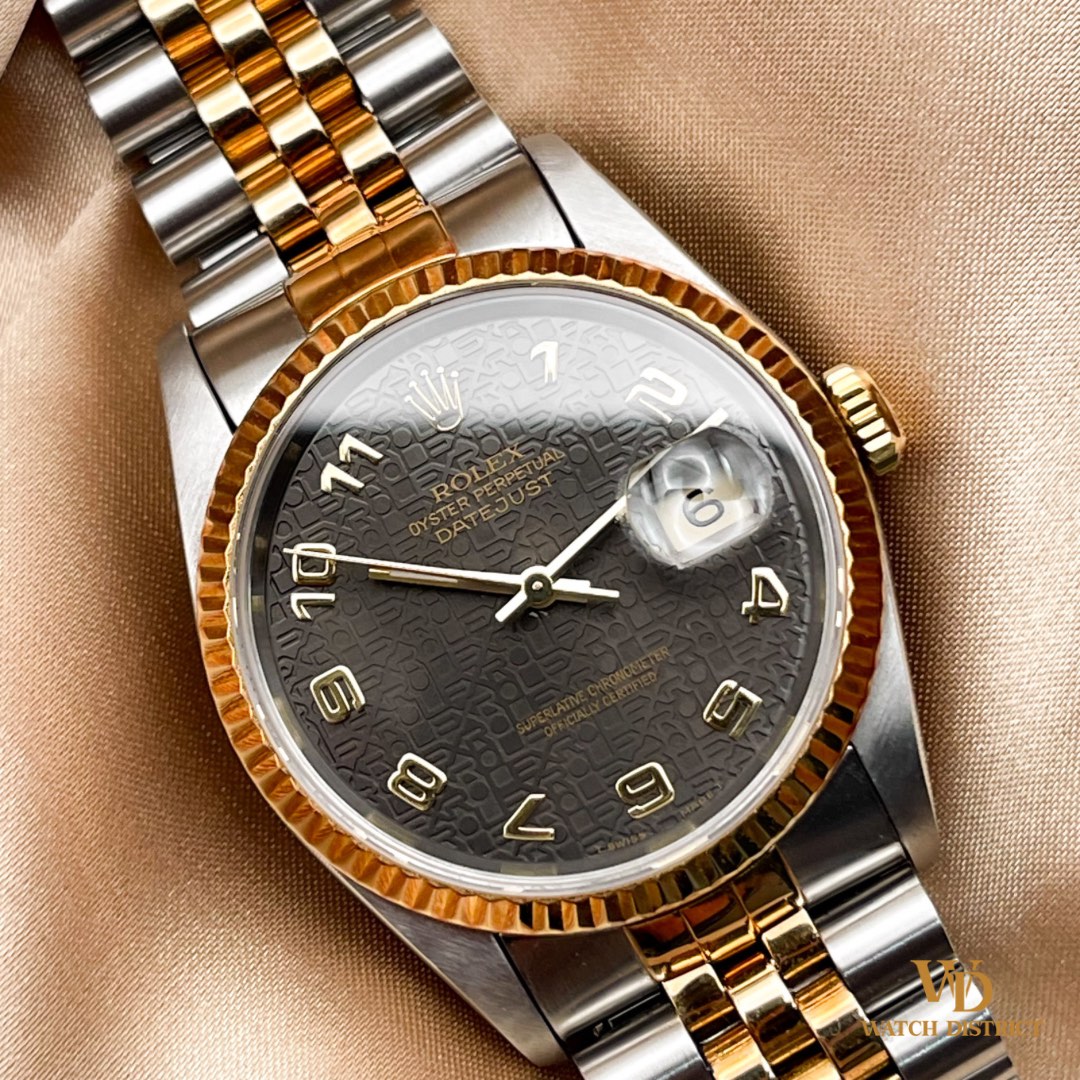 1994 Full Set Rolex Datejust Half Gold Jubilee 16233 Grey Computer ...