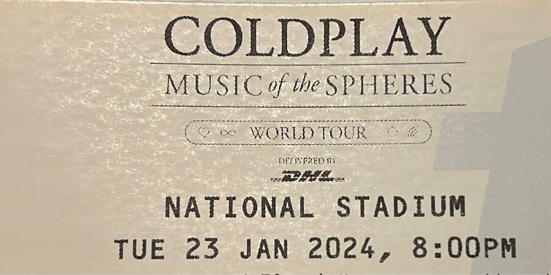 1EA, 23 Jan, Tuesday Coldplay Ticket, Tickets & Vouchers, Event Tickets ...