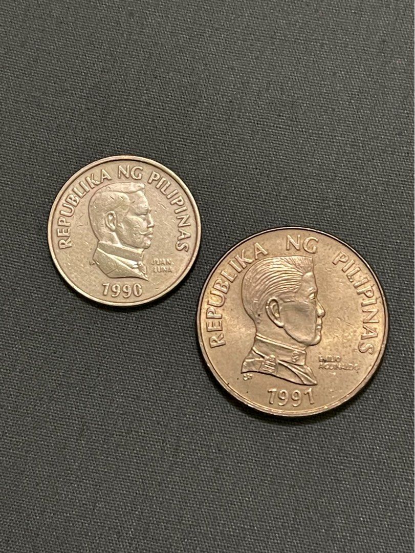 25 sentimo (1990) and 5 piso (1991) Philippine coins, Hobbies & Toys, Memorabilia & Collectibles ...
