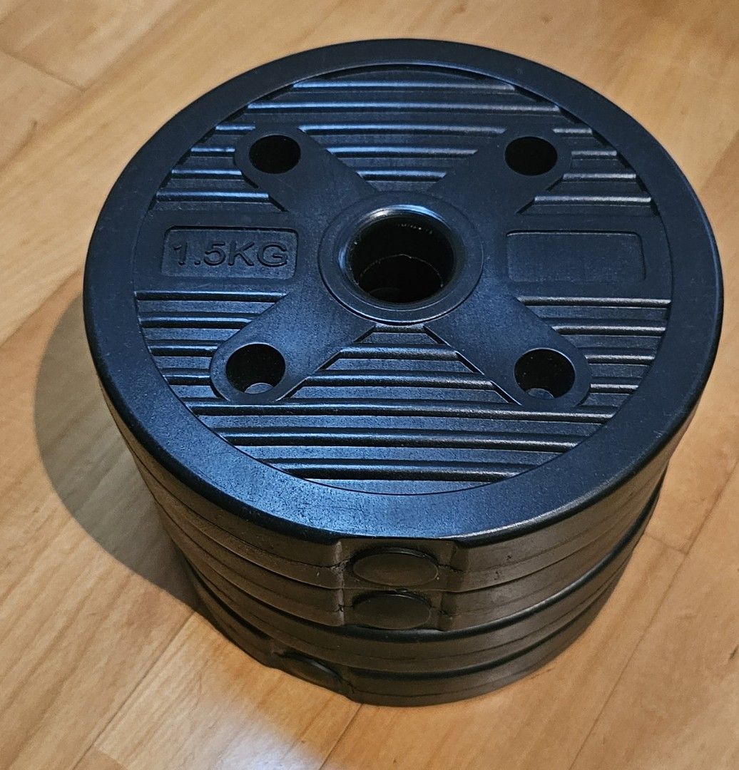 30kg weights with dumbell handles, Sports Equipment, Exercise & Fitness ...