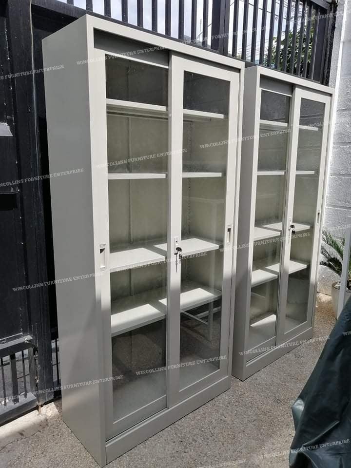 5-Layer Glass Sliding Door Cabinet/ Display Cabinet, Furniture & Home ...