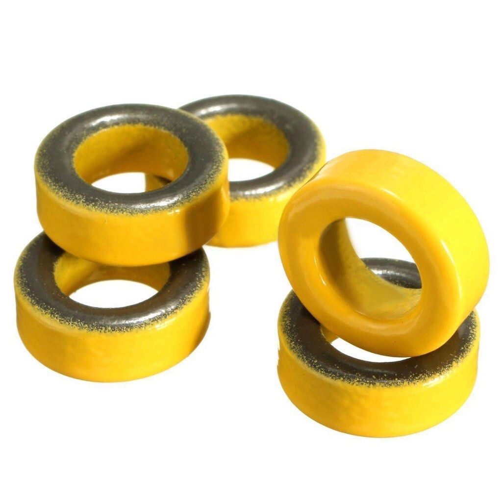 5pcs New Yellow Micrometals T50-6 Iron Powder Toroidal Core RF Toroid ...