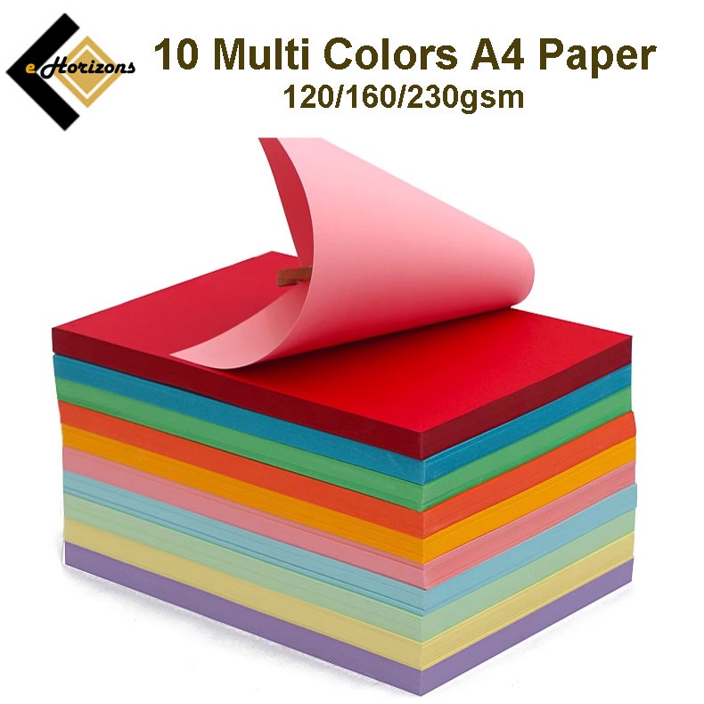 A4 (50 sht) 10 Color Multi Purpose Color Paper Cardboard Origami Paper ...