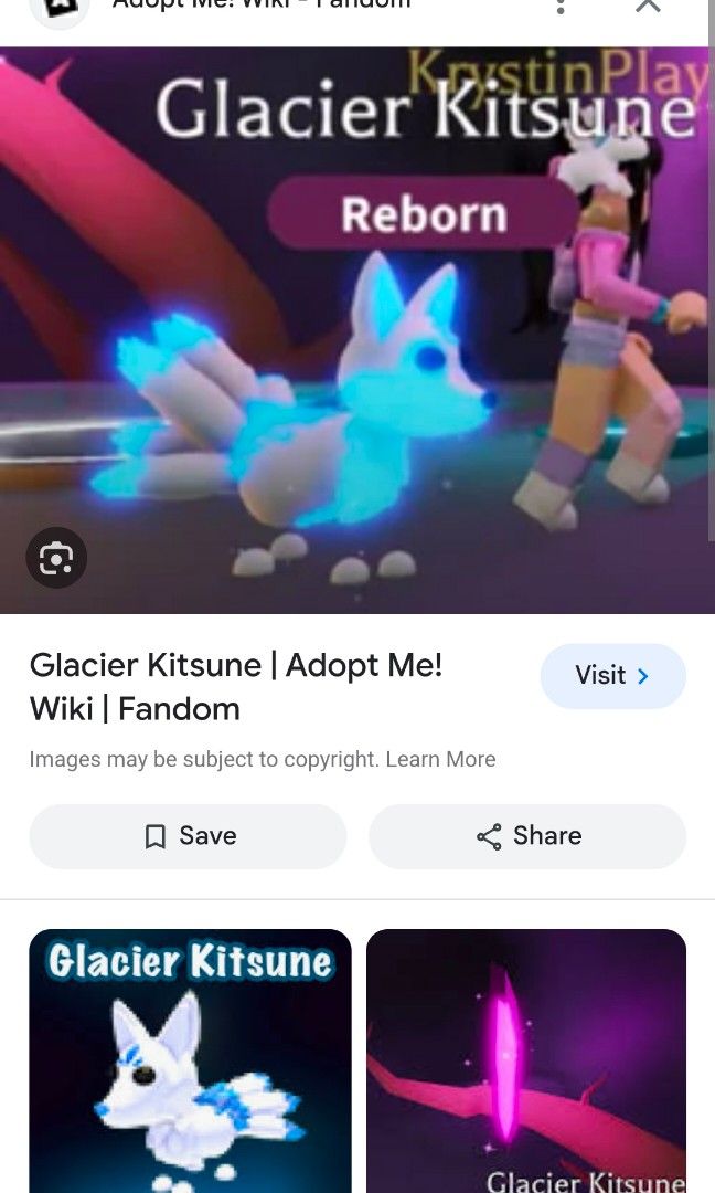 Adopt me Glacier Kitsune, Video Gaming, Gaming Accessories, In-Game ...