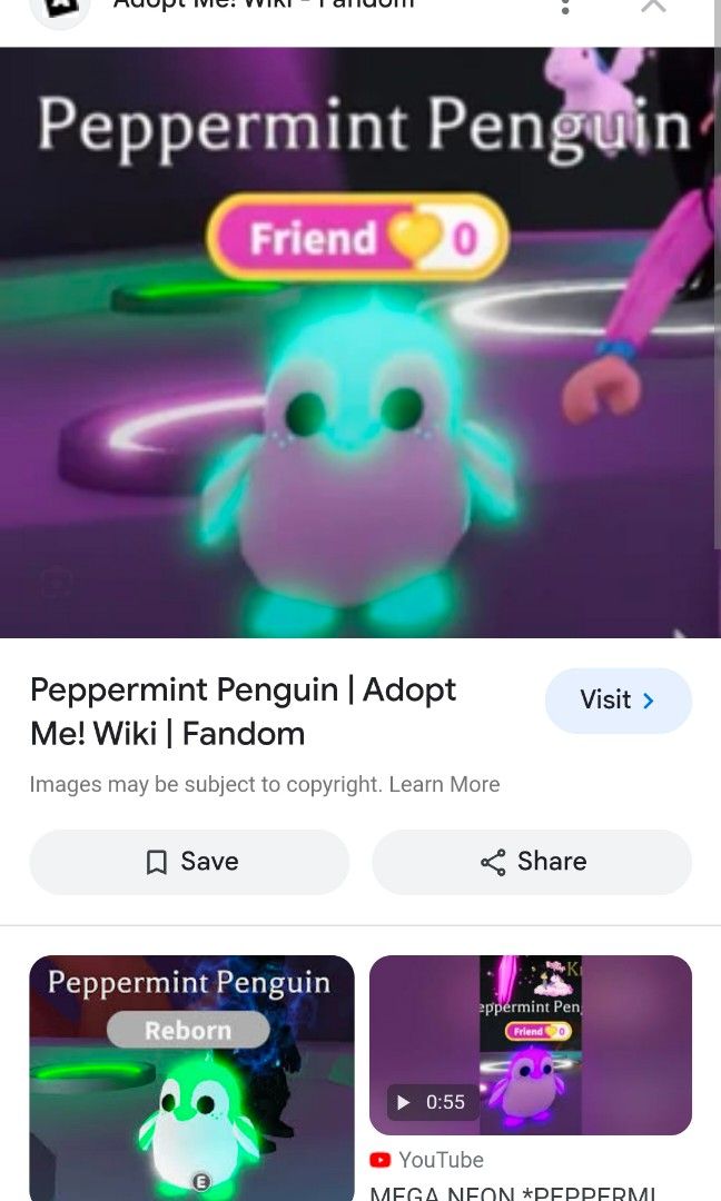 Adopt me peppermint penguin, Video Gaming, Gaming Accessories, In-Game ...