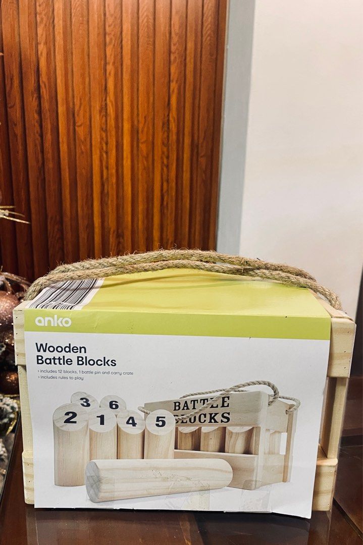 Anko Wooden Battle Blocks includes 12 blocks, 1 battle pin & carry ...
