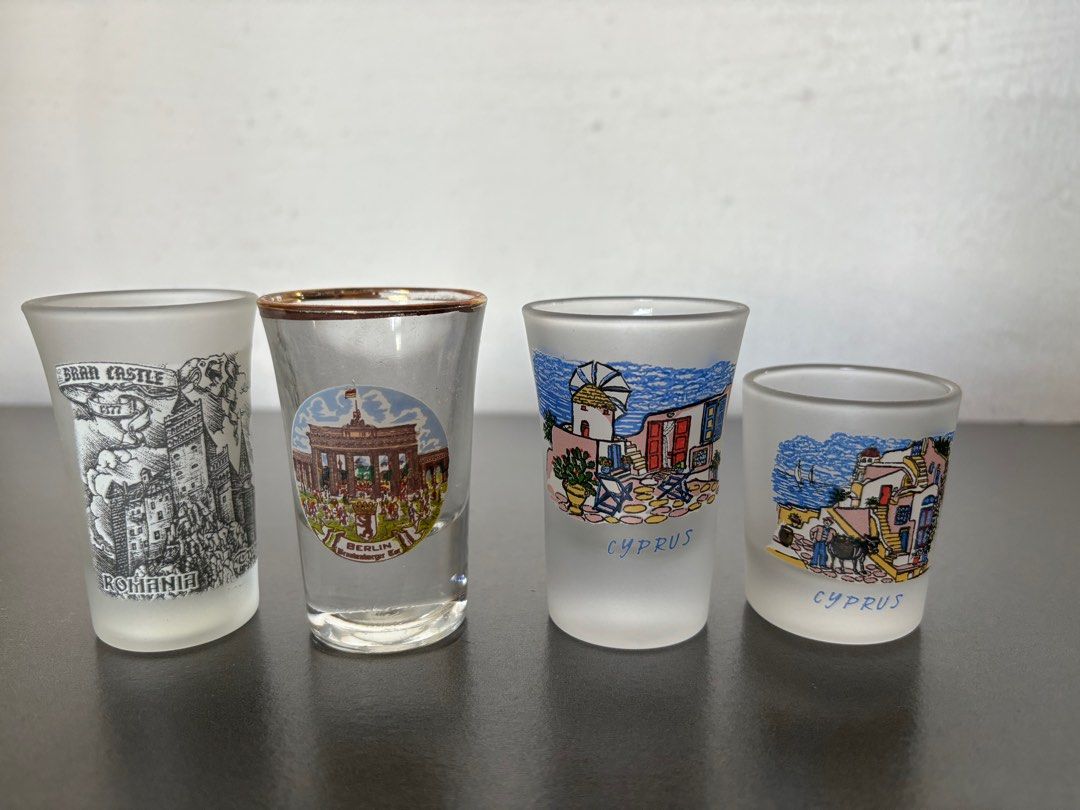 Assorted Shot Glasses from different Countries, Furniture & Home Living ...