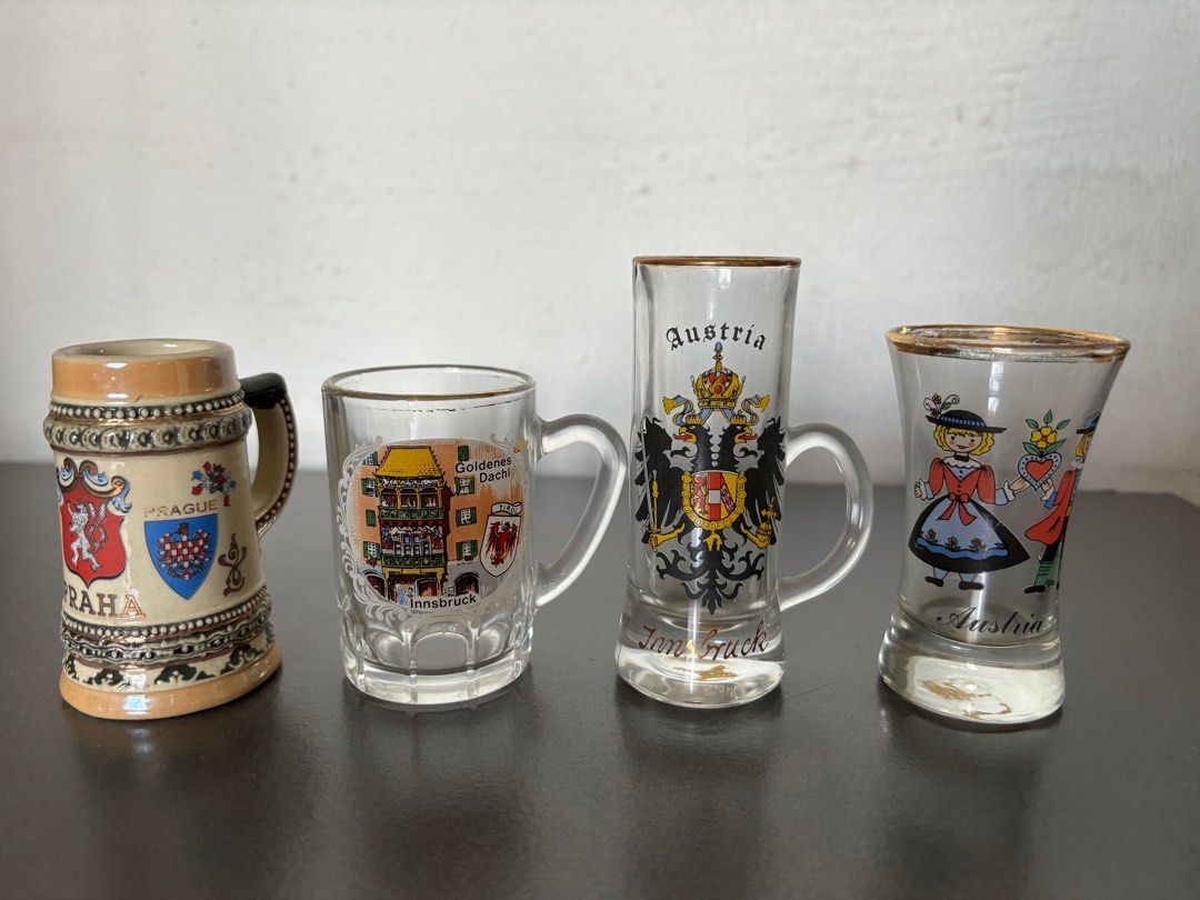 Assorted Shot Glasses from different Countries, Furniture & Home Living ...