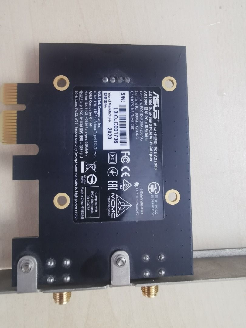 Asus pce-ax3000 pcie WiFi card, Computers & Tech, Parts & Accessories ...