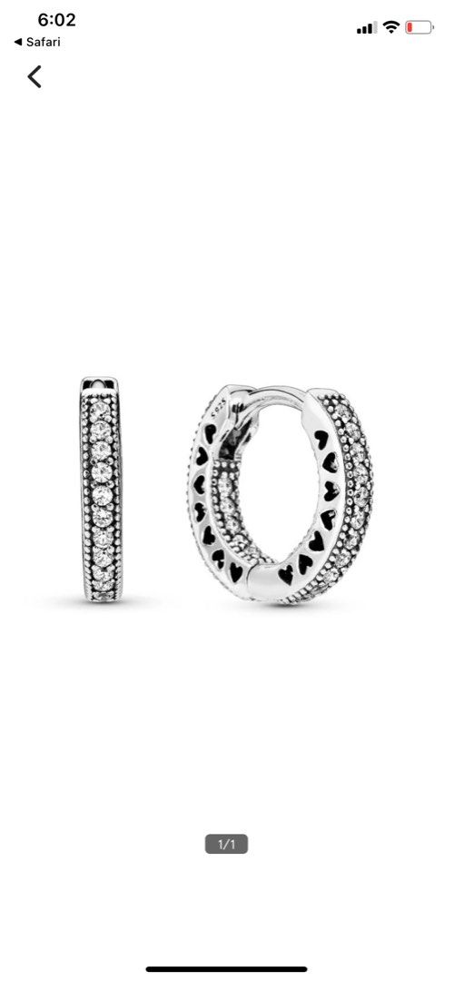 Authentic Pandora Pave Heart Earrings, Women's Fashion, Jewelry ...