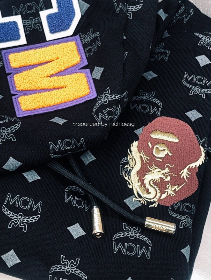 BAPE X MCM SHARK PULLOVER HOODIE, Men's Fashion, Tops & Sets, Hoodies ...