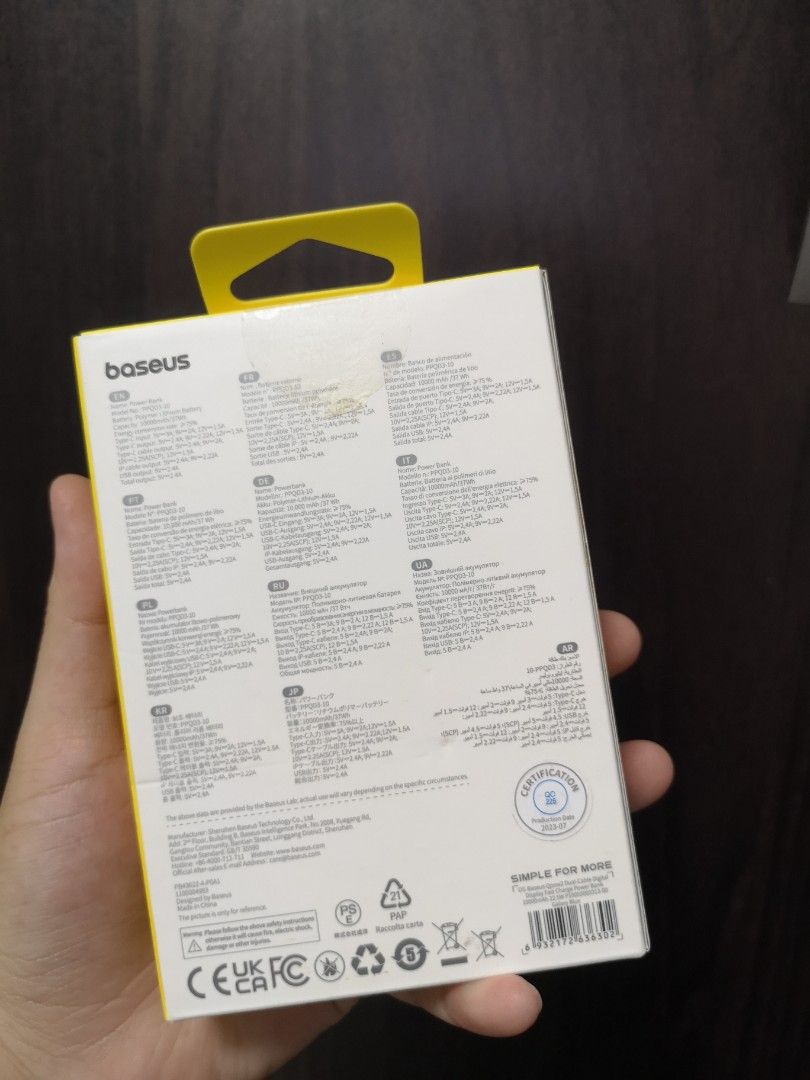 Baseus Dual-Cable Digital Display Fast Charge Power Bank, Mobile Phones & Gadgets, Mobile ...