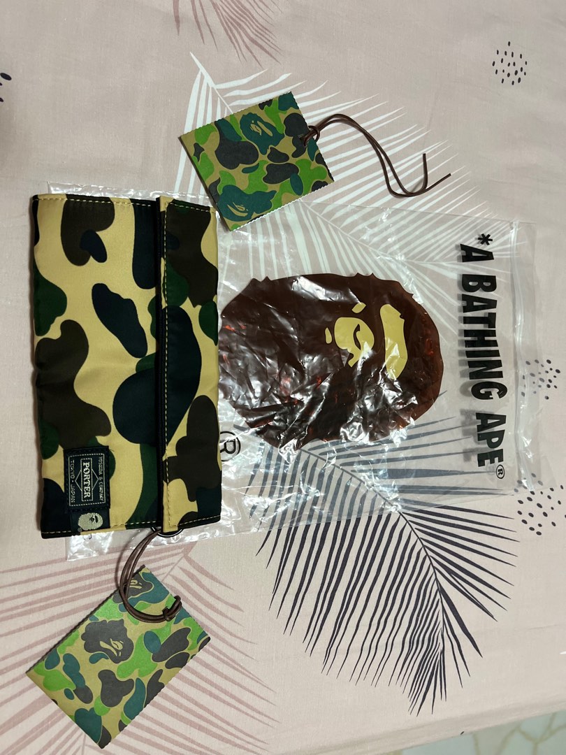 BATHING APE BAPE Long Wallet Yellow Camo PORTER, Luxury, Bags & Wallets ...