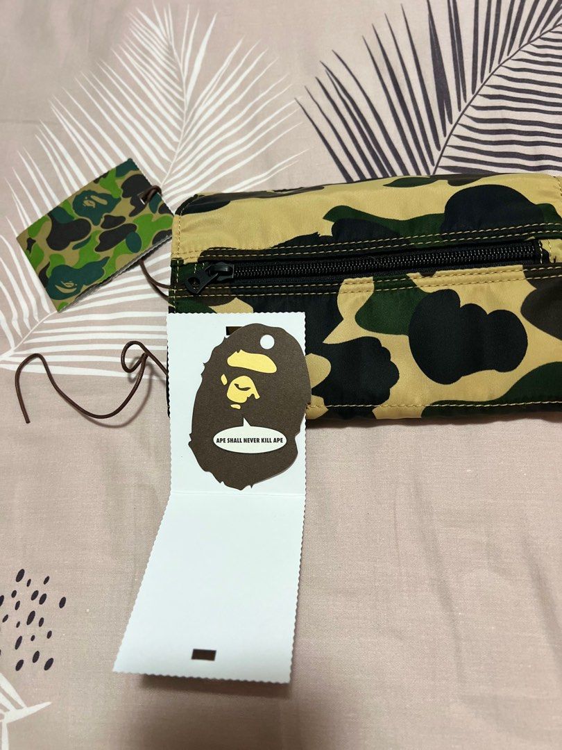BATHING APE BAPE Long Wallet Yellow Camo PORTER, Luxury, Bags & Wallets ...