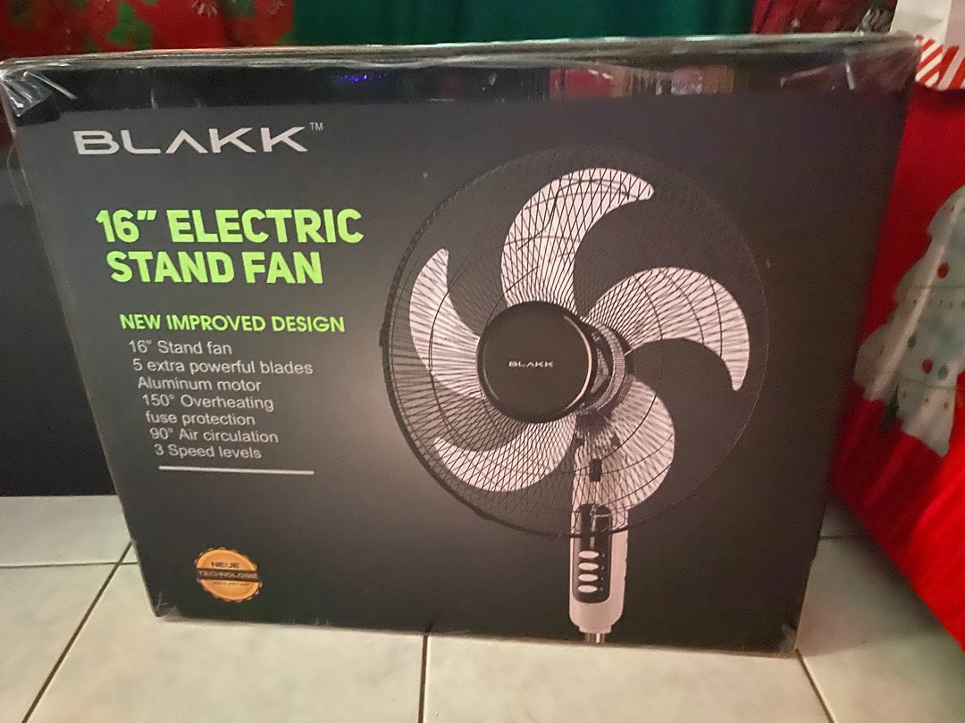 BLAKK 16" Electric Stand Fan, Furniture & Home Living, Lighting & Fans ...