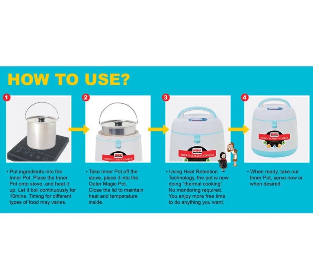 BN ENDO Thermal Magic Cooker 1.8L Capacity, TV & Home Appliances ...