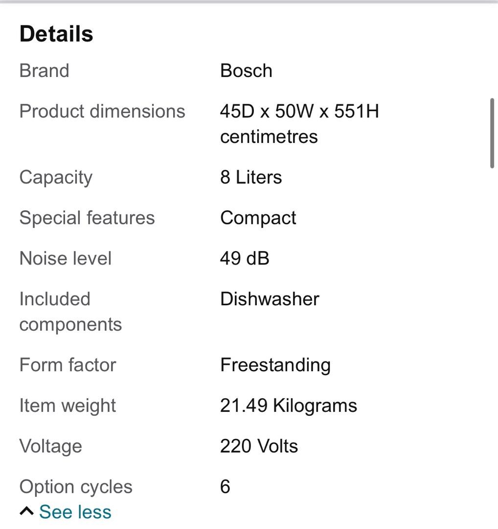 Bosch Compact Dishwasher SKS62E32EU, TV & Home Appliances, Kitchen ...