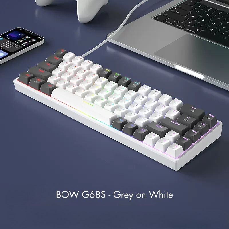 BOW G68S Wired RGB Hotswappable Mechanical Keyboard, Computers & Tech ...
