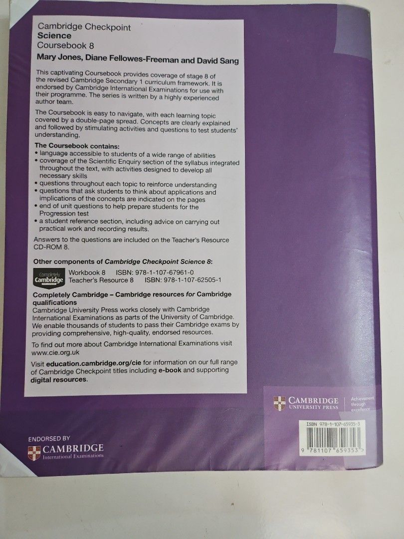 Cambridge checkpoint science coursebook 7, 8, 9, Hobbies & Toys, Books ...