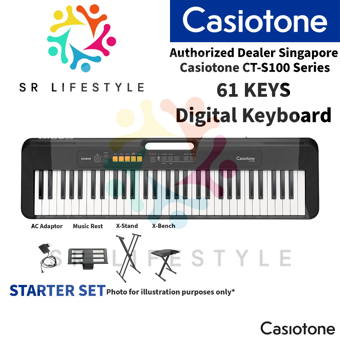 Casio CT-S100 Digital Keyboard Piano Casiotone CT S100 Series 61 Keys ...