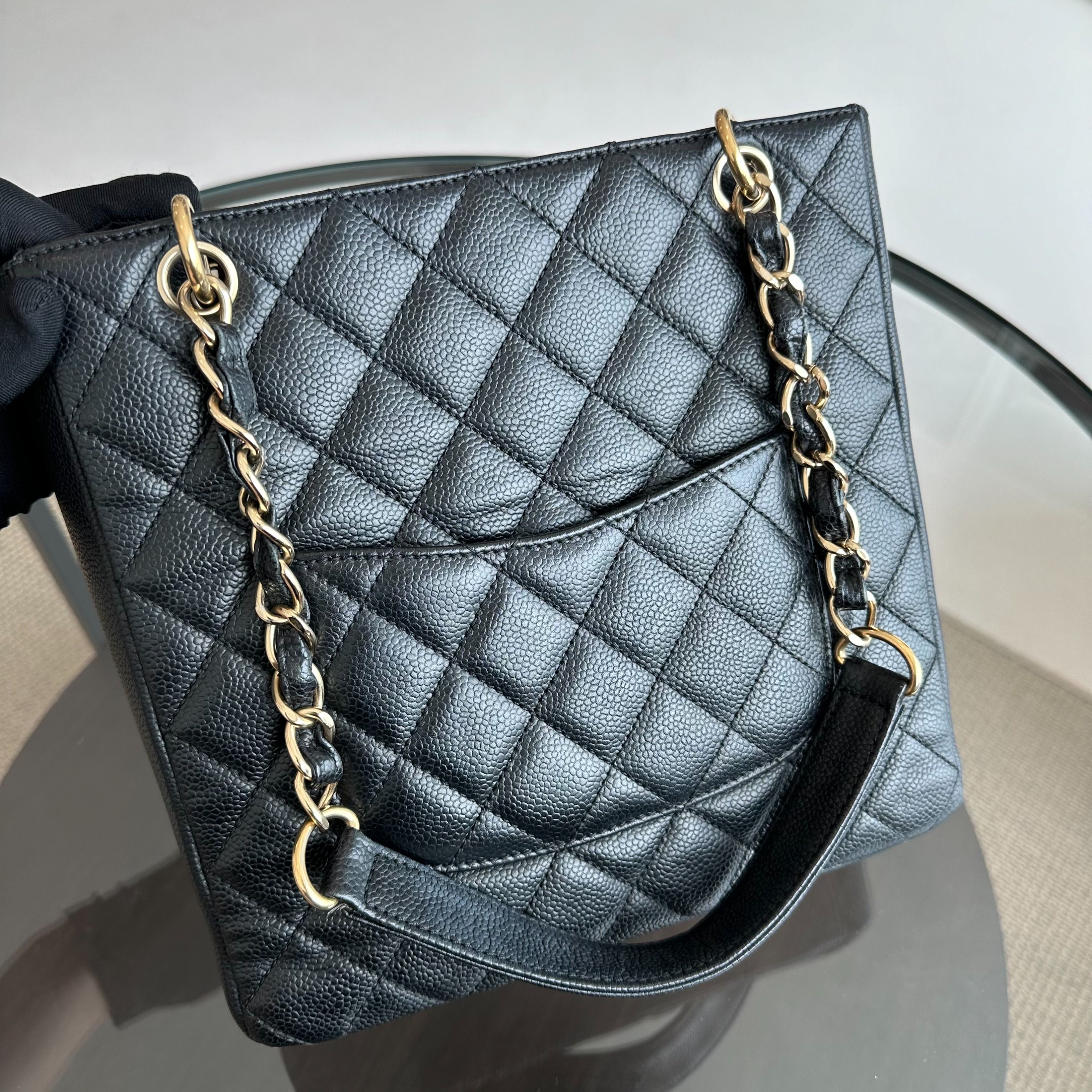 Chanel PST Caviar Petite Shopping Tote Black GHW No 11, Luxury, Bags ...
