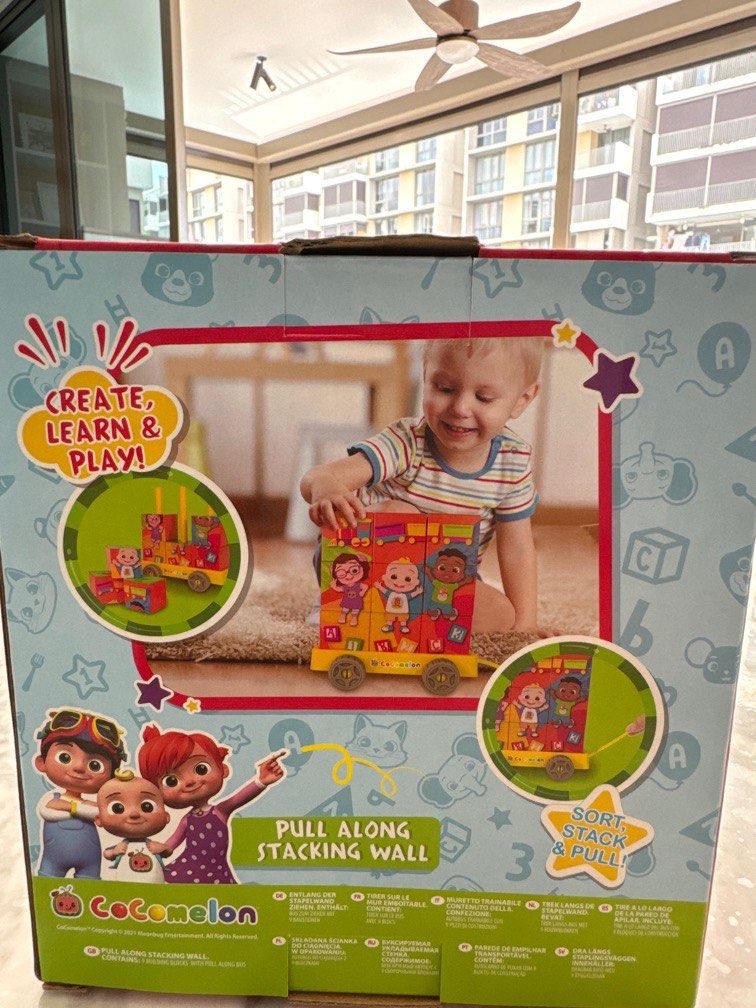 Cocomelon pull along stacking wall, Babies & Kids, Infant Playtime on ...