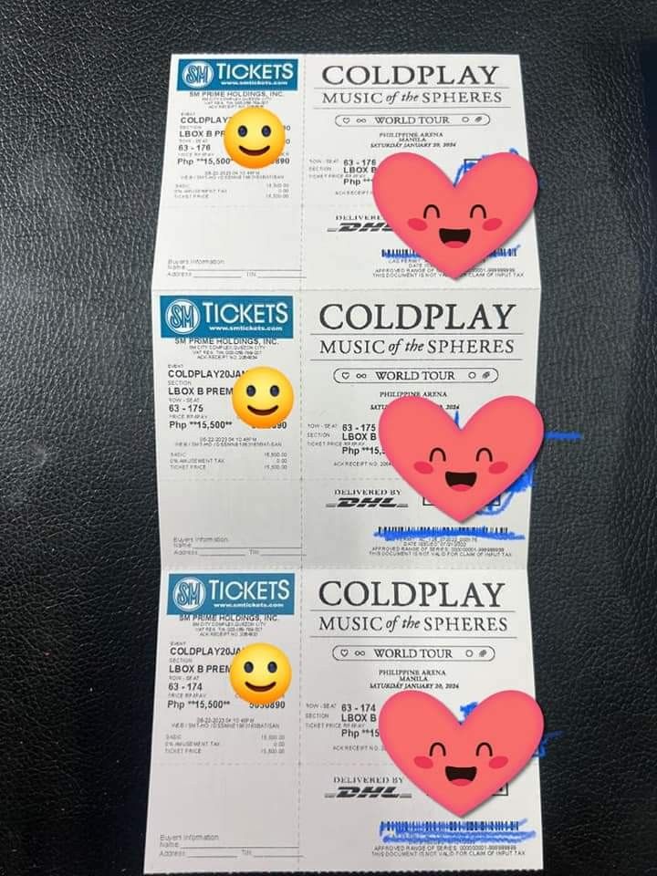 Coldplay in Manila LBB Premium, Tickets & Vouchers, Event Tickets on ...