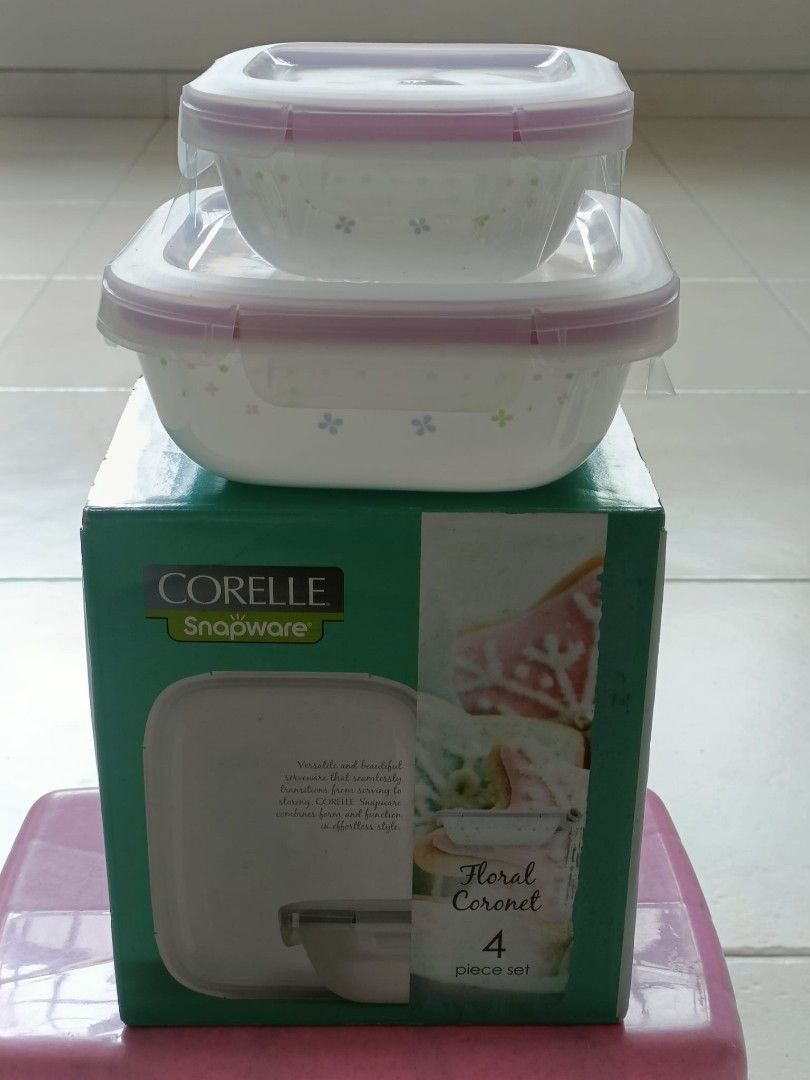 Corelle snapware 4pc set, Furniture & Home Living, Kitchenware ...