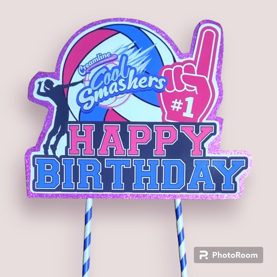Creamline Cool Smashers PVL Team Volleyball Theme Birthday Party Banner ...