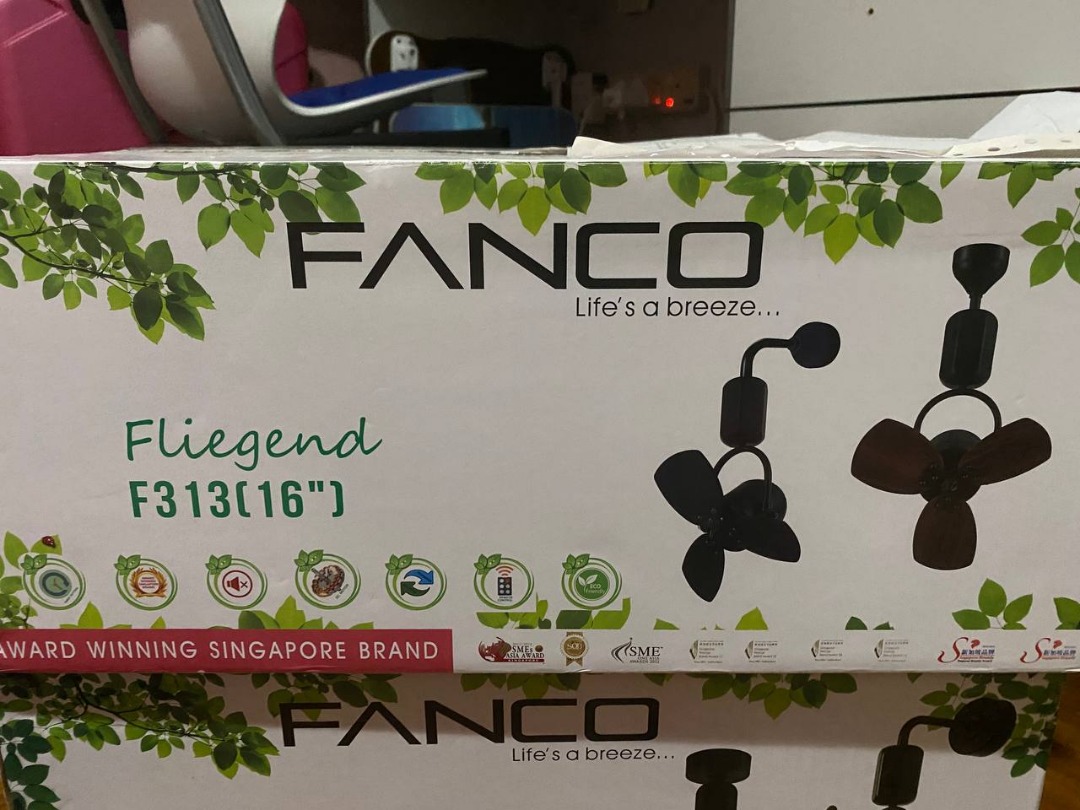Fanco 16" White/Pine Corner Fan F313 16 inch, Furniture & Home Living ...