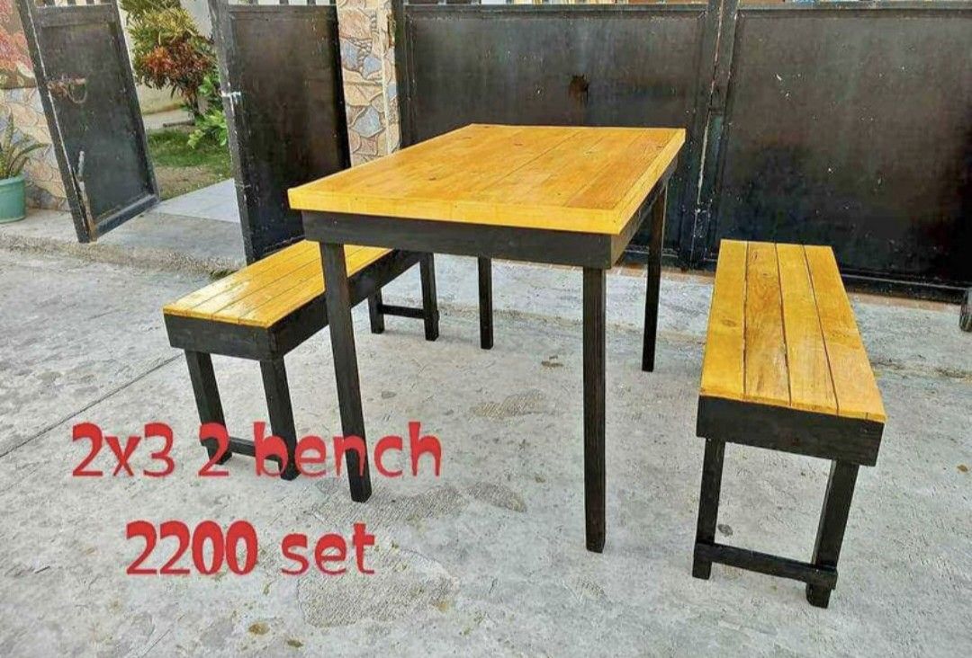 Food bazaar table and chairs, Furniture & Home Living, Furniture ...