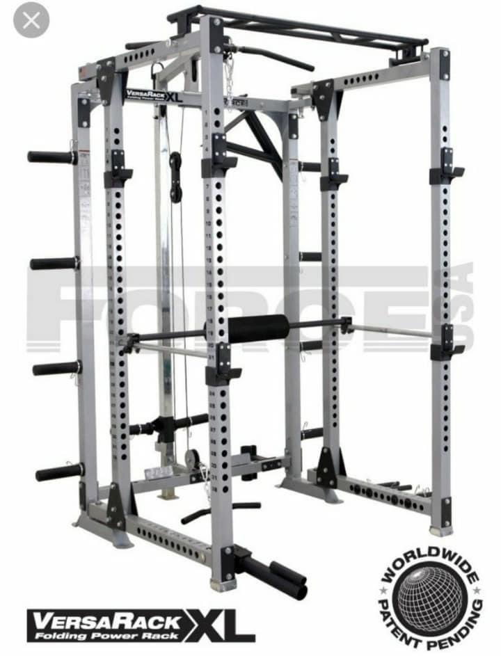 Force USA versarack gym folding collapsible power squat rack barbell ...