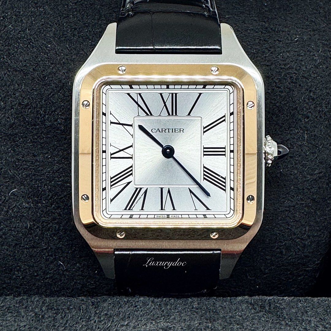 FS.BNIB CARTIER SANTOS DUMONT LARGE TWO TONE STEEL AND ROSE GOLD ...