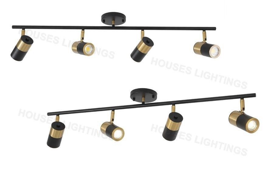 Gold Track light 4 bulbs, Furniture & Home Living, Lighting & Fans ...