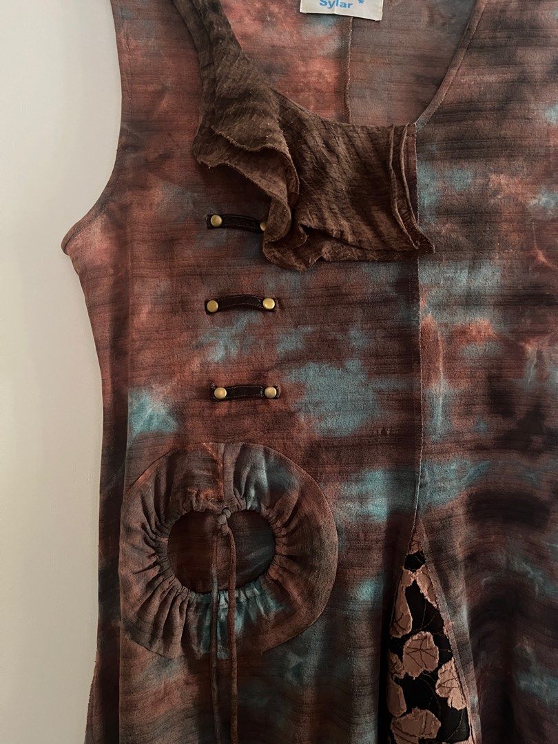 Goth Punk Emo Dark Fairycore Brown Dainty Elf Dress, Women's Fashion ...