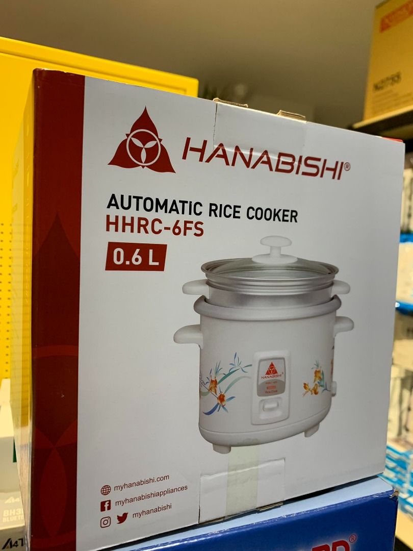 Hanabishi 0.6L Automatic Rice Cooker With Steamer HHRC-6FS, TV & Home ...