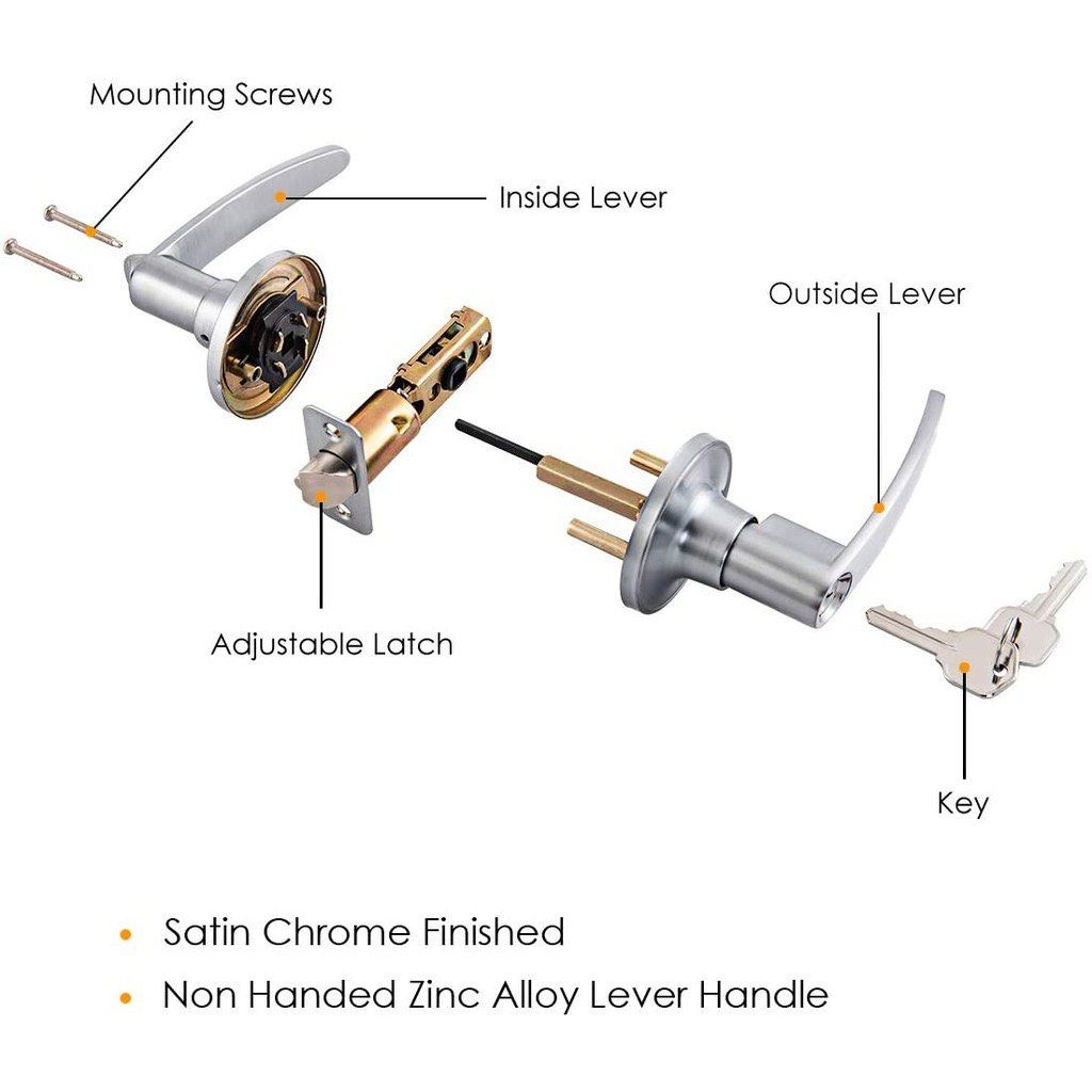 HDB Room Door Lock NIKAWA Lever Lock/6841 / Room Lock, Furniture & Home ...
