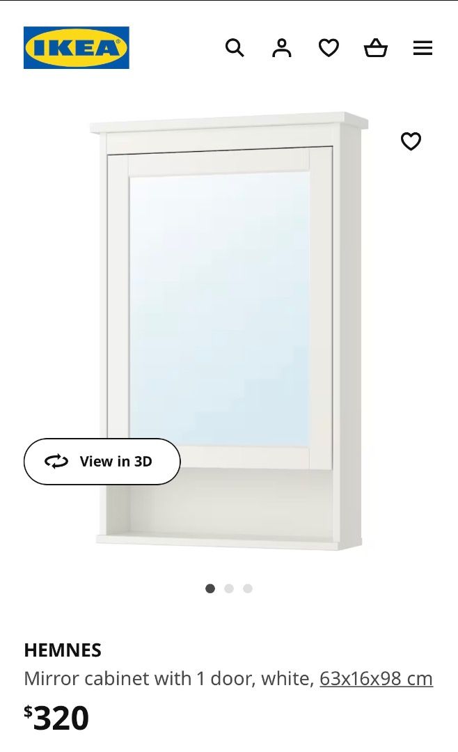 Hemnes Bathroom Mirror Cabinet, Furniture & Home Living, Furniture, Shelves, Cabinets & Racks on ...