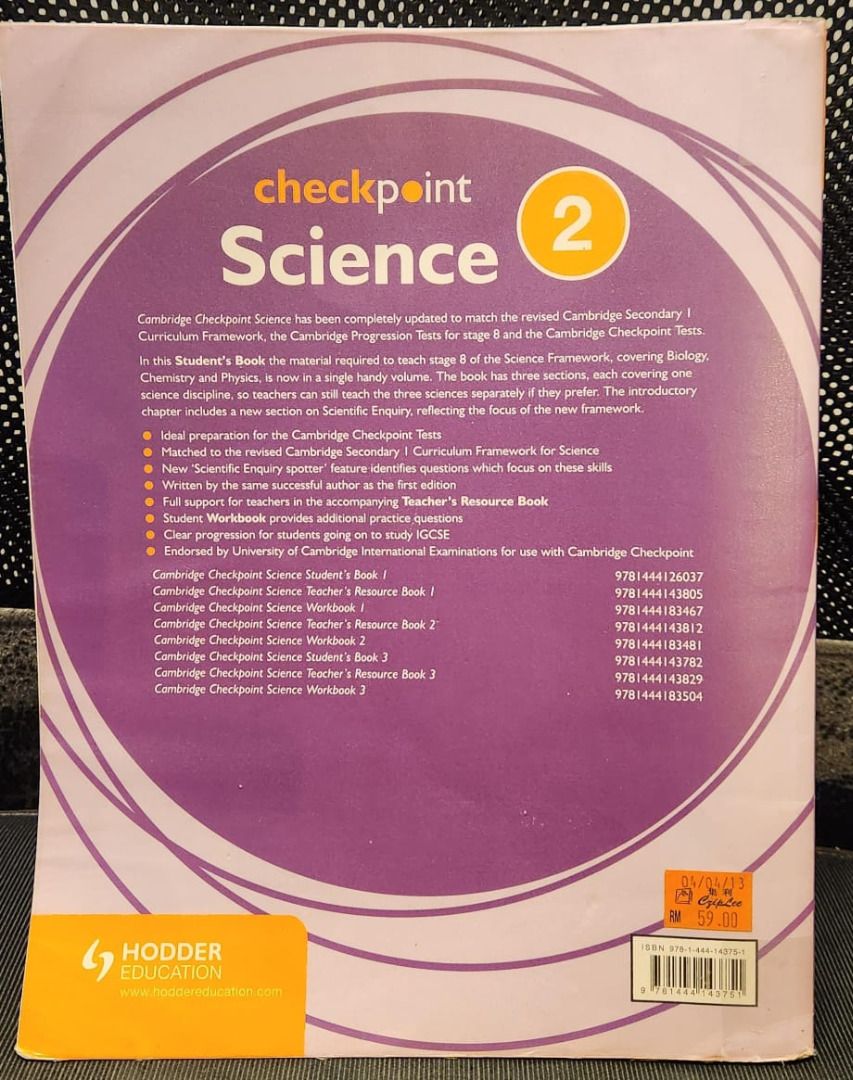 Hodder Education - Cambridge Checkpoint Science 2, Hobbies & Toys ...