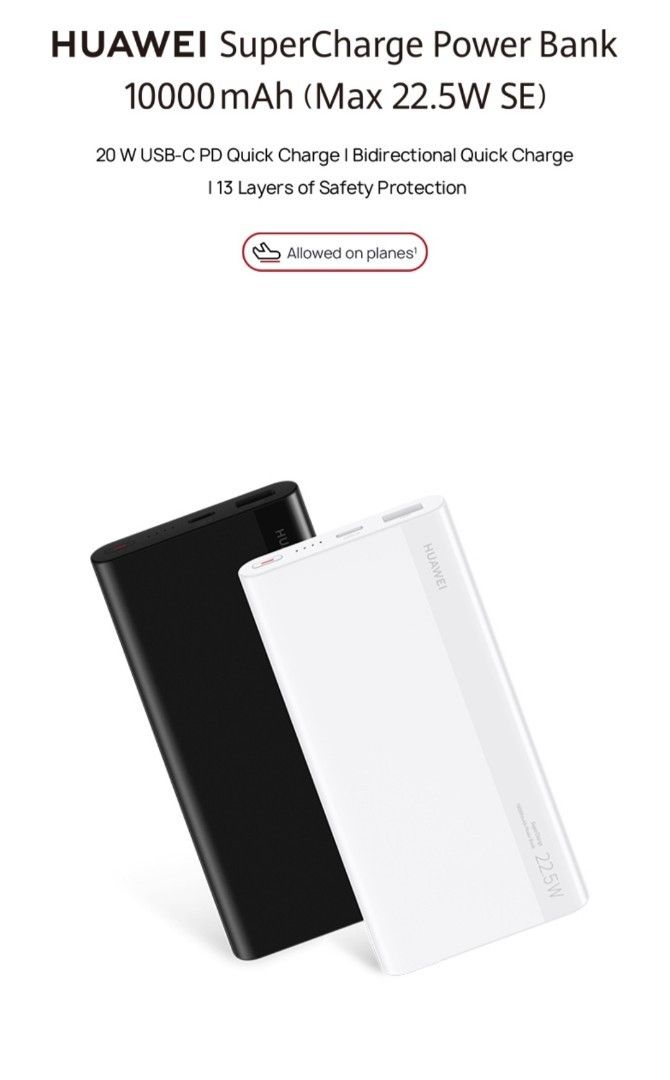 HUAWEI SuperCharge Power Bank 10000mAh, Mobile Phones & Gadgets, Mobile ...