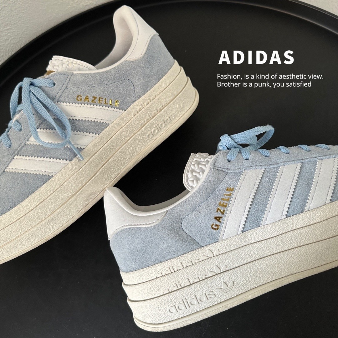 [HYC] Adidas Gazelle Bold W 女寶藍厚底經典麂皮運動休閒休閒鞋 25CM ID6991 裸鞋 (Z1323, 她的 ...