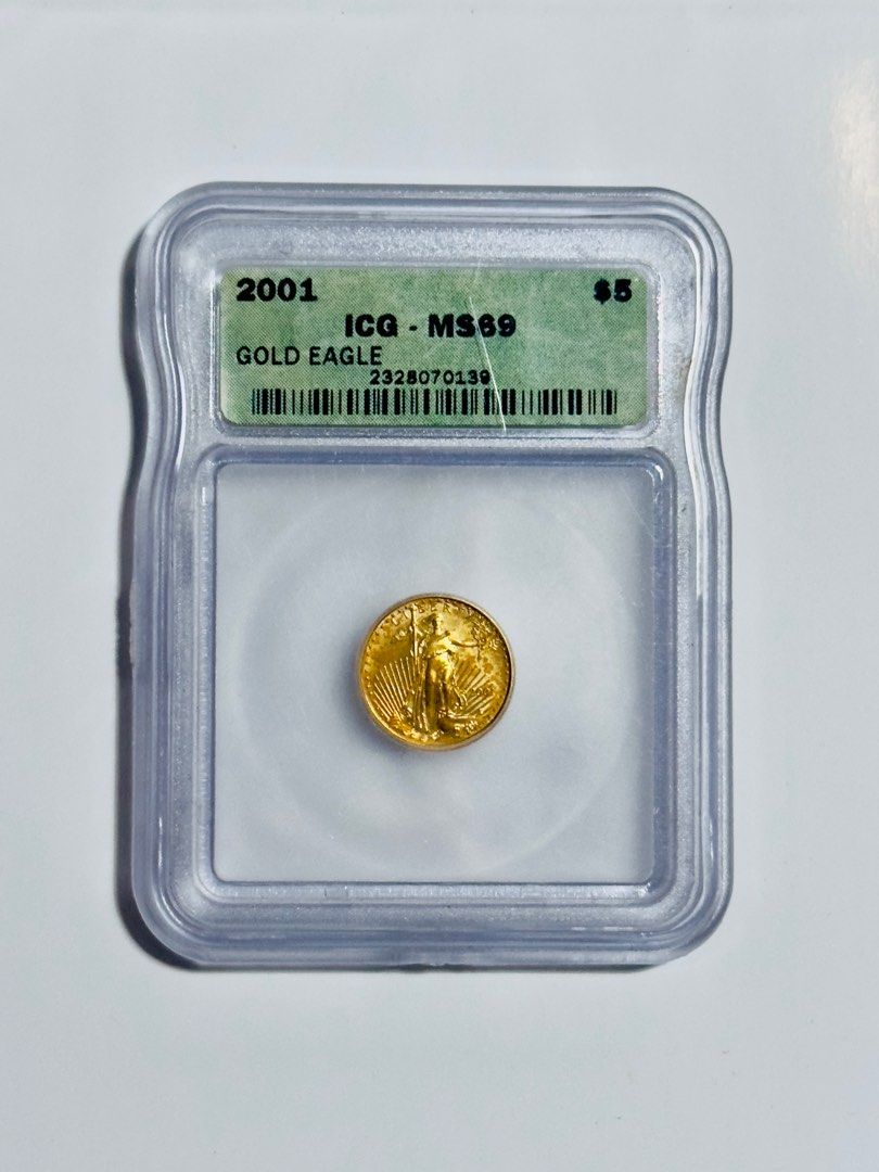 ICG Certified MS69 1/10 Oz American Gold Eagle Coin (2001), Hobbies & Toys, Memorabilia ...