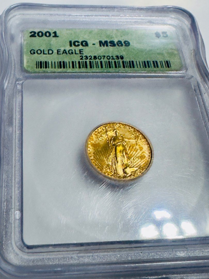 ICG Certified MS69 1/10 Oz American Gold Eagle Coin (2001), Hobbies & Toys, Memorabilia ...