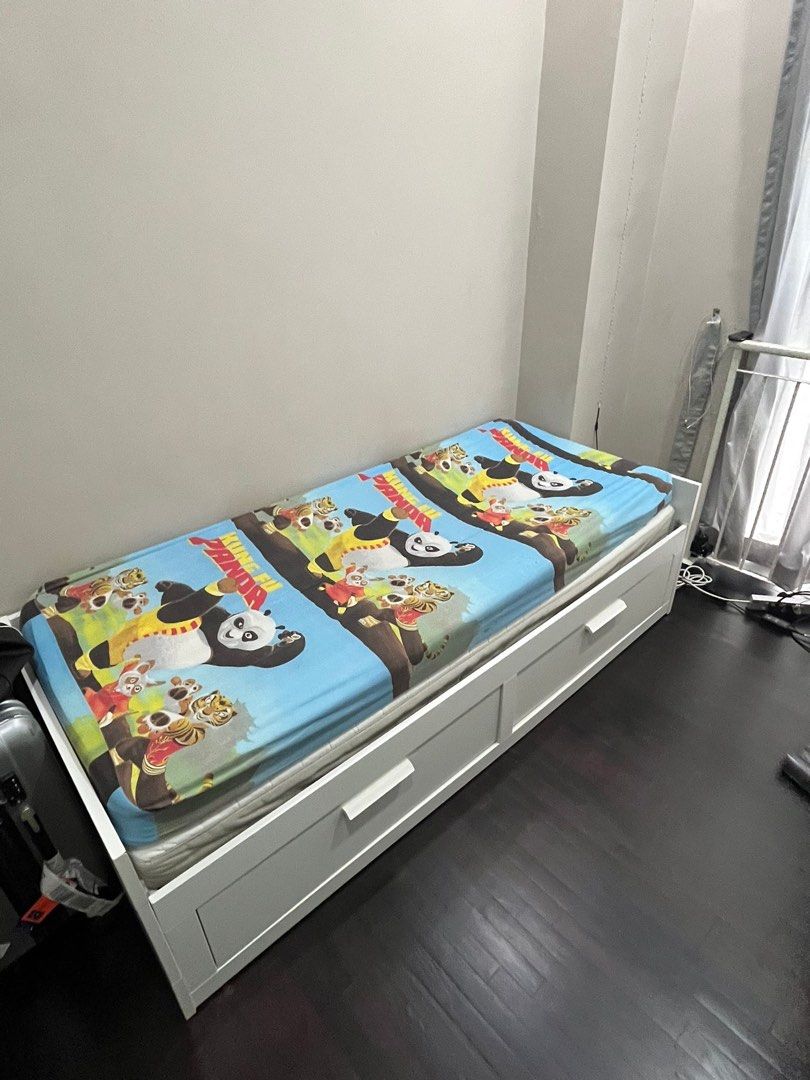 IKEA bed: open as one big bed or fold it to be single, including ...