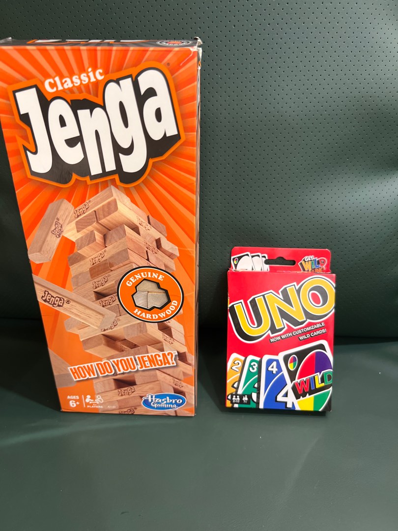 Jenga and Uno, Hobbies & Toys, Toys & Games on Carousell