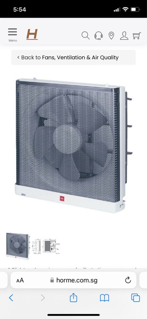 KDK wall mount kitchen ventilating fan 25AUFA, Furniture & Home Living ...