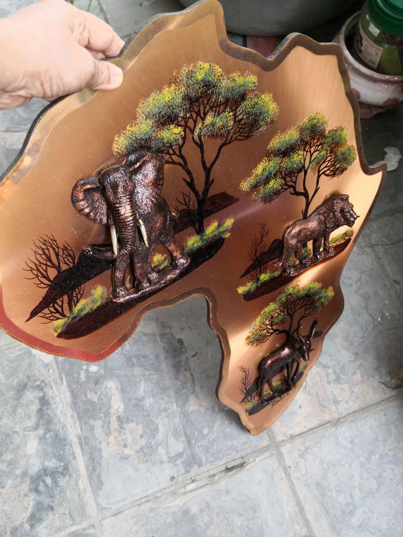 Large Vintage African Safari 3D Copper Creation, Hobbies & Toys ...