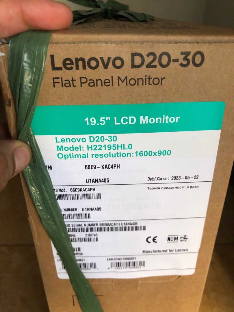 Lenovo Monitor D20-30 Flat Panel Monitor, Computers & Tech, Parts ...
